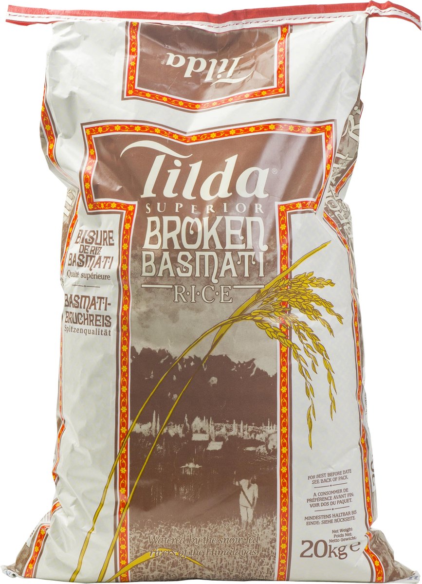 Tilda - Superior Gebroken Basmati Rijst - 20 kg | bol.com