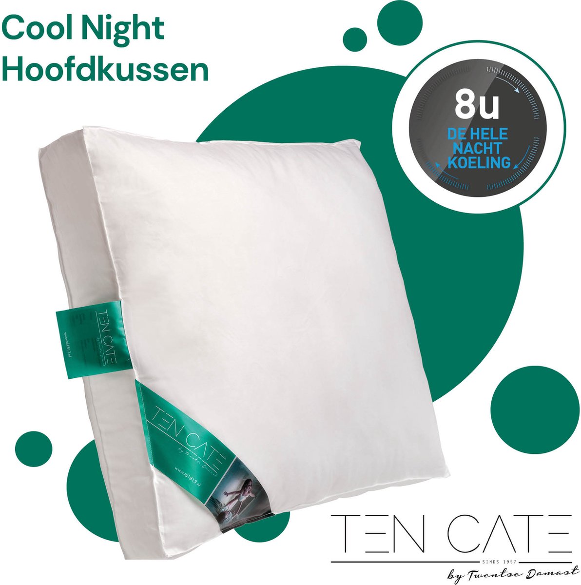 Ten Cate Cool Night Synthetisch Hoofdkussen Box - 700 gram - Verkoelend ...