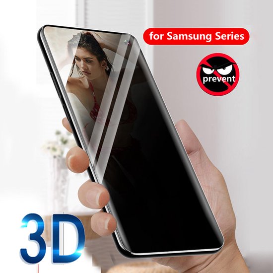 Prive Bescherm Laagje - Screenprotector - 3D Privacy Protection Glass voor - Galaxy |... | bol.com