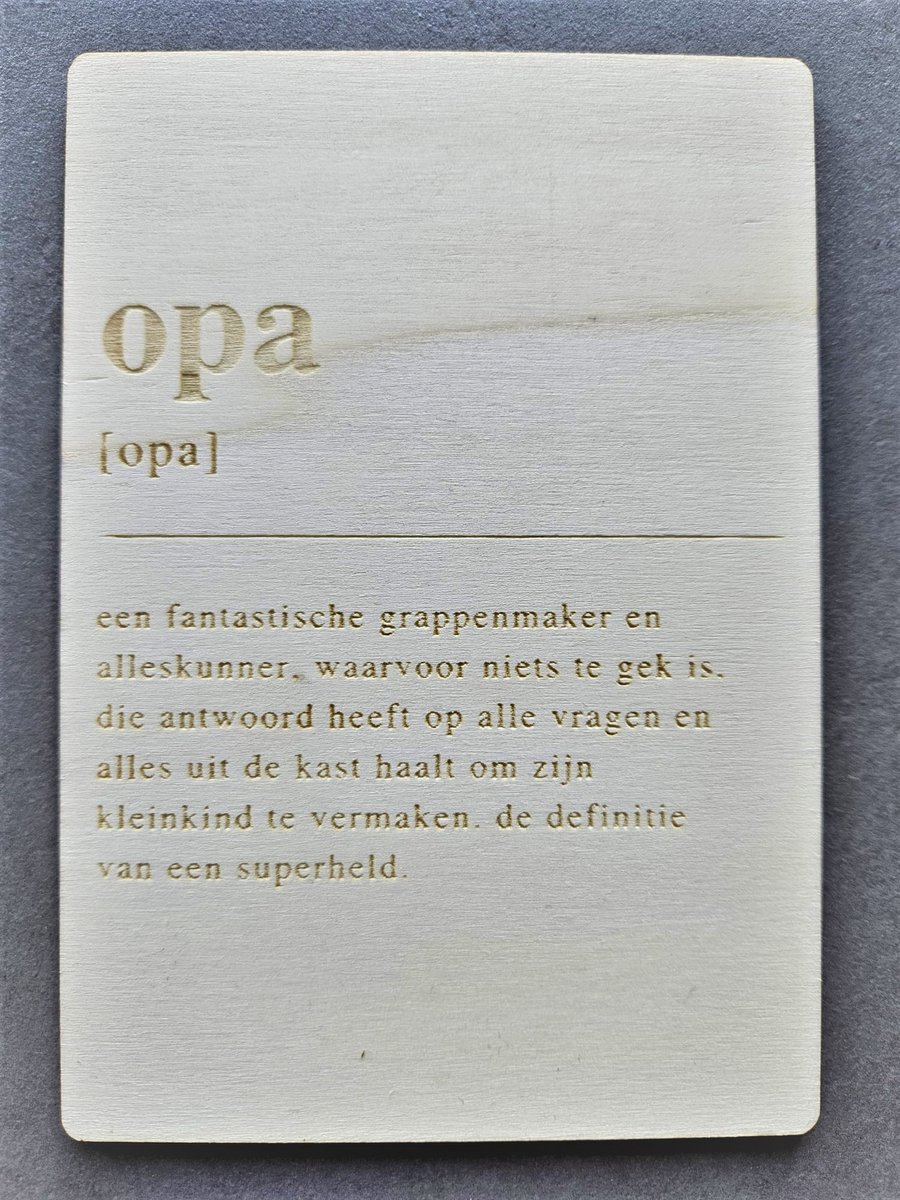 Houten Bedankje Opa | Cadeau kaart | Bedankkaart Opa | Mikki Joan | bol