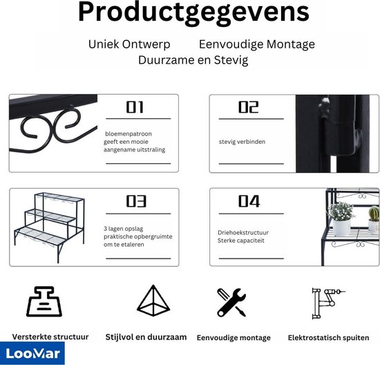 LooMar Plantentafel Plantenrek – Plantenstandaard / Plantenhouder ...