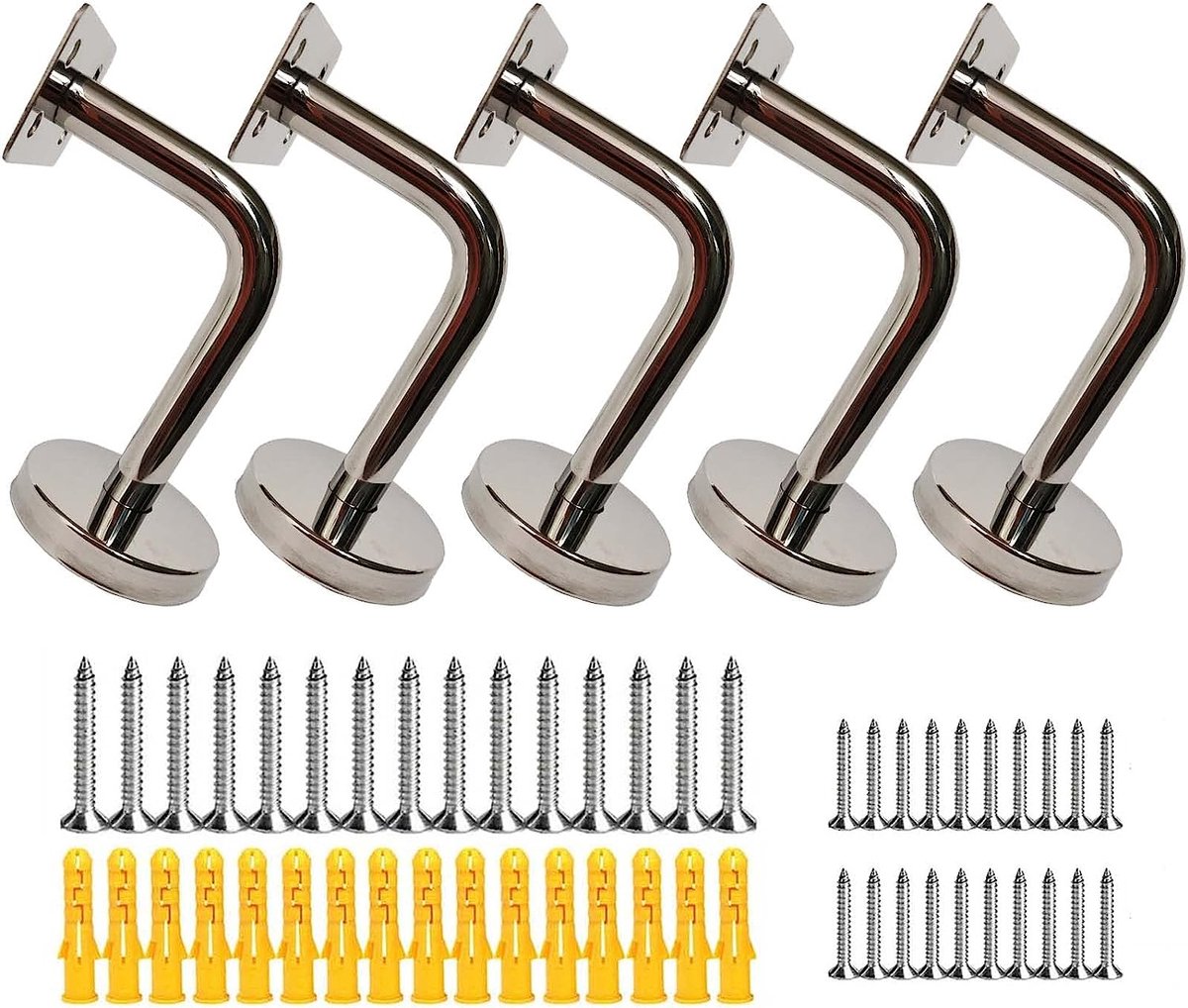 Lot de 5 supports de main courante en acier inoxydable support de main ...