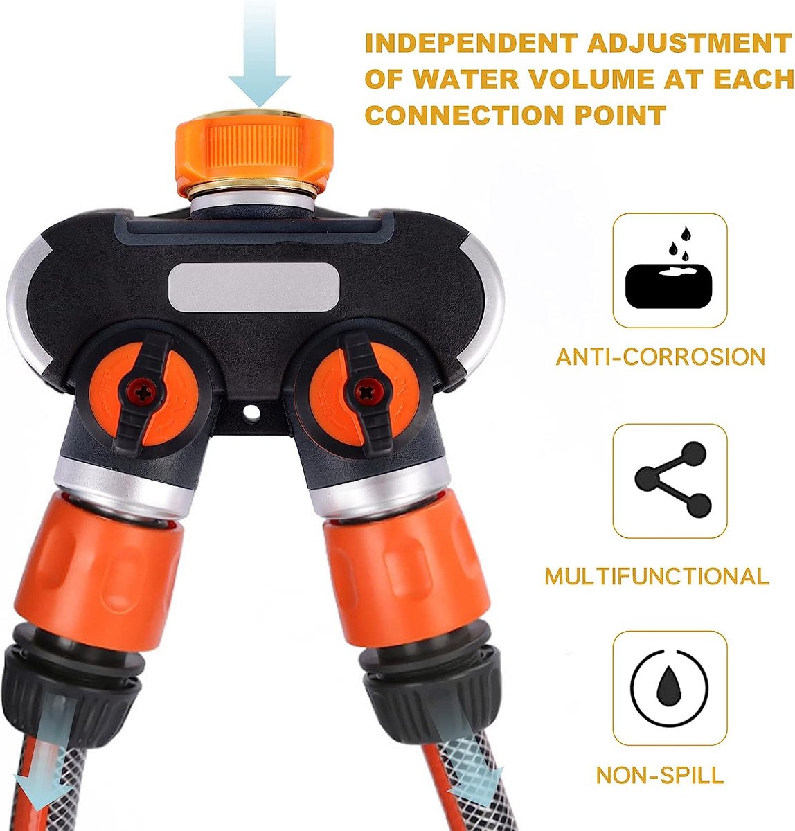 2-weg verdeler water, Y-verdeler 3/4 inch en 1/2 inch 2-weg verdeler ...