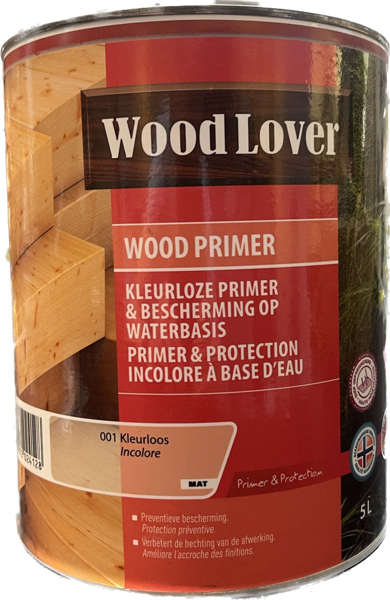 WoodLover woodprimer primer - 5 l - kleurloos - 001 - T411- buiten | bol