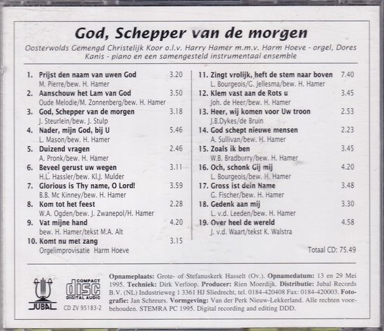 God, Schepper van de morgen - Oosterwolds Gemengd Christelijk Koor o.l ...
