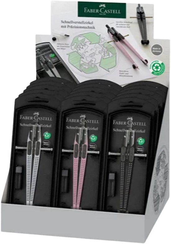 Faber Castell Snelverstelpasser FC grip - 2022 display 15st. zwart ...