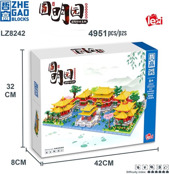 Lezi Yuanmingyuan - Nanoblocks / miniblocks - Bouwset / 3D puzzel - 4951 bouwsteentjes... | bol