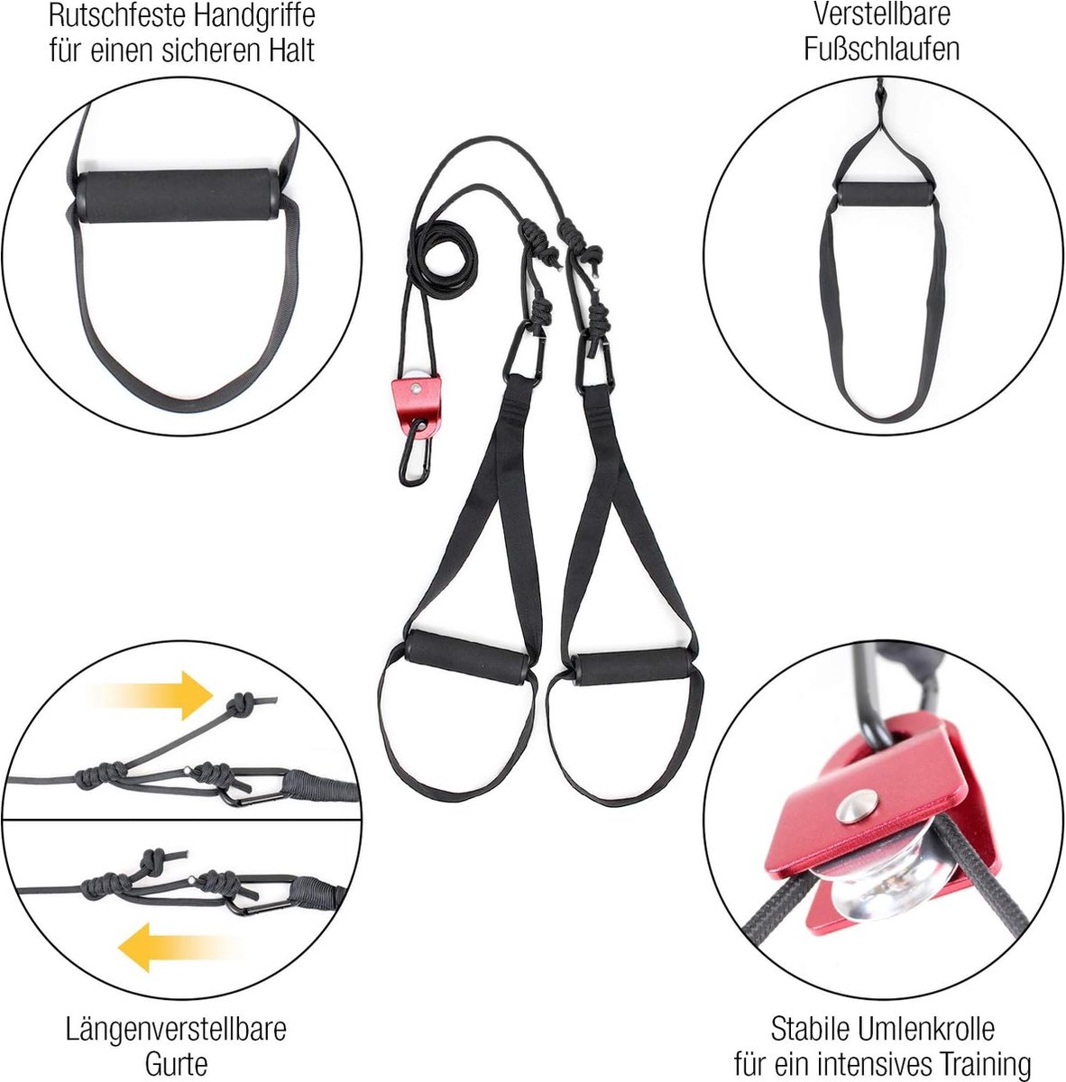 Sling Trainer Kit (7 stuks) - Uitgebreide sling trainer kit met katrol ...