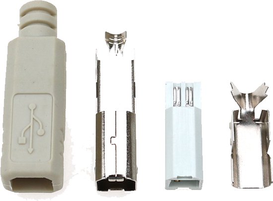 USB 2.0 Connector - Type-B Male Connector - Soldeerbaar - Zwart - Per 1 ...
