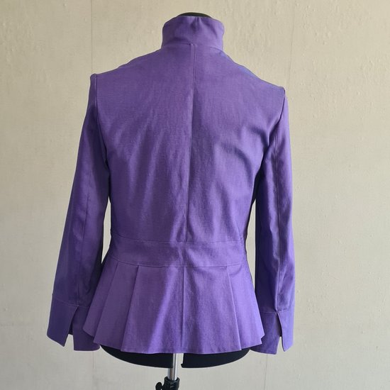 Dames jasje - blazer - colbert - changeant stretch denim - paars ...