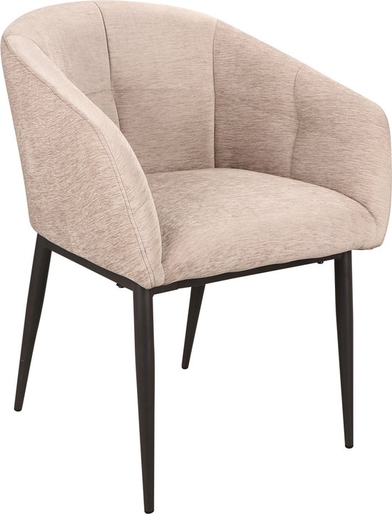 PTMD Jeno Cream 04 Aura Fabric Dining Chair Black Legs | bol