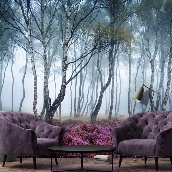 Fotobehang - Vlies Behang - Berkenbos - Bos - 520 x 318 cm | bol