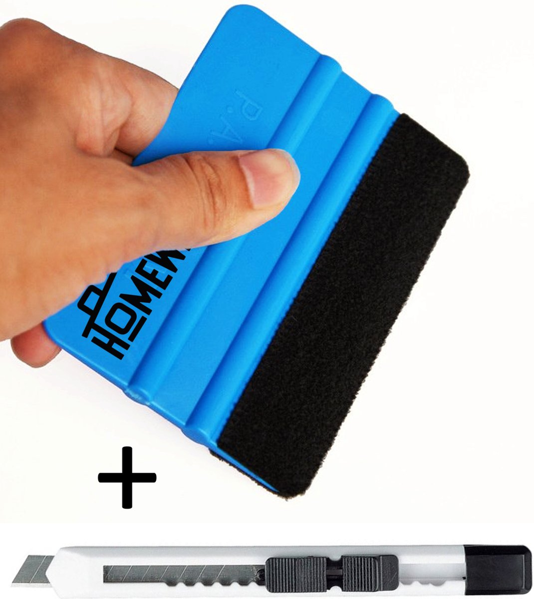 Homewell® Rakel met vilt en folie mes - Rubberen Squeegee (Toolset voor raamfolie,... | bol