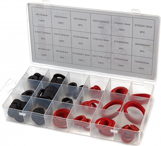 141 Delig Pakking Assortiment Rubber, Fibre en Klingerith | bol