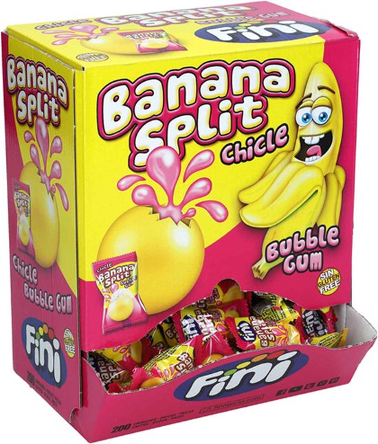 Fini - Banana Split Bubble Gum - 200 stuks | bol.com