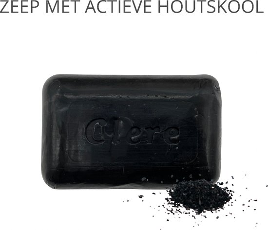 Zwarte zeep met geactiveerde houtskool kristallen - Blok van 40 gram ...