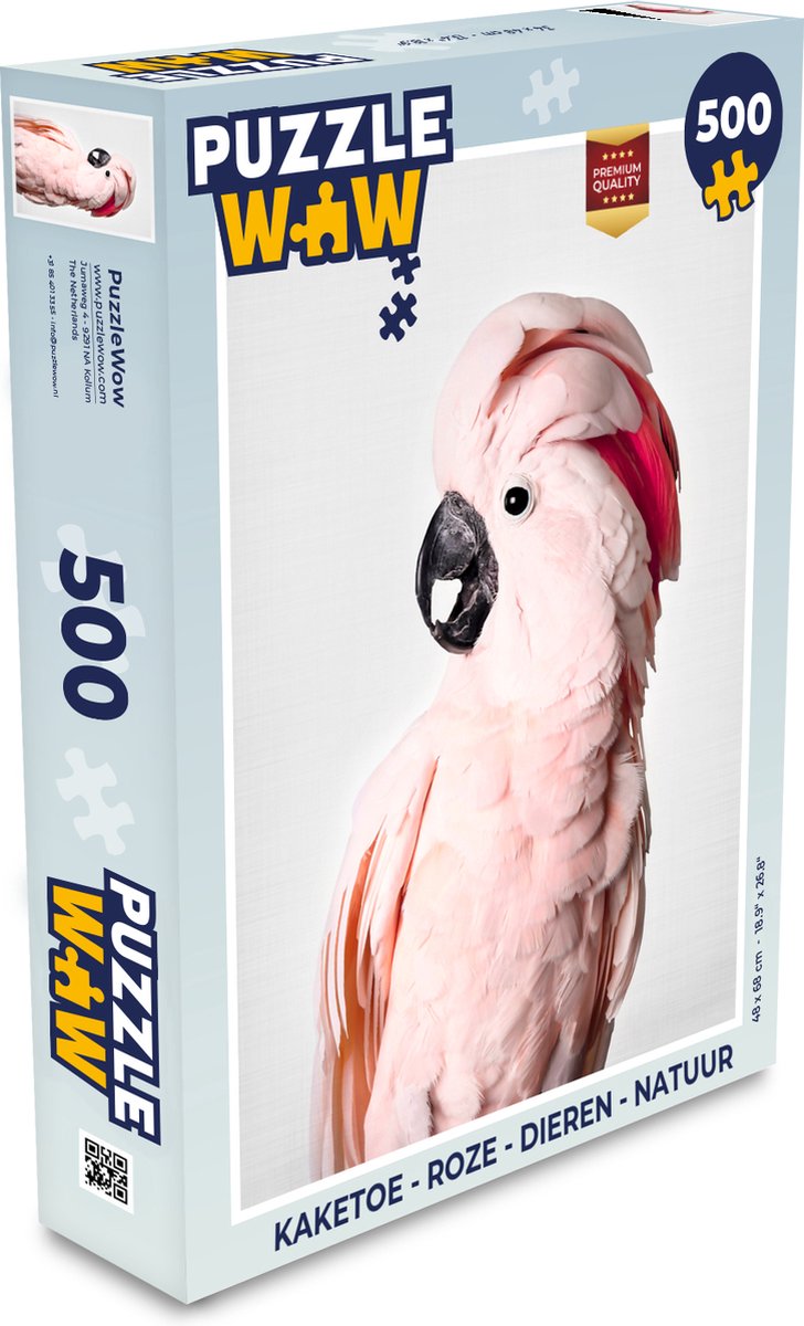 Puzzel Kaketoe - Roze - Dieren - Natuur - Legpuzzel - Puzzel 500 ...