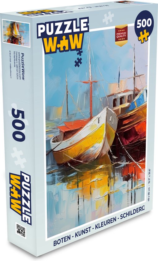 Puzzel Boten - Kunst - Kleuren - Schilderij - Legpuzzel - Puzzel 500 ...