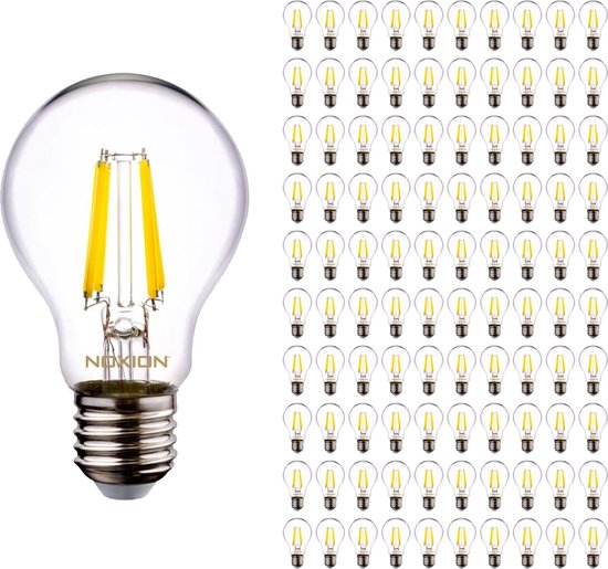 Voordeelpak 100x Noxion Lucent LED E27 Peer Filament Helder 4.5W 470lm - 840 Koel Wit... | bol