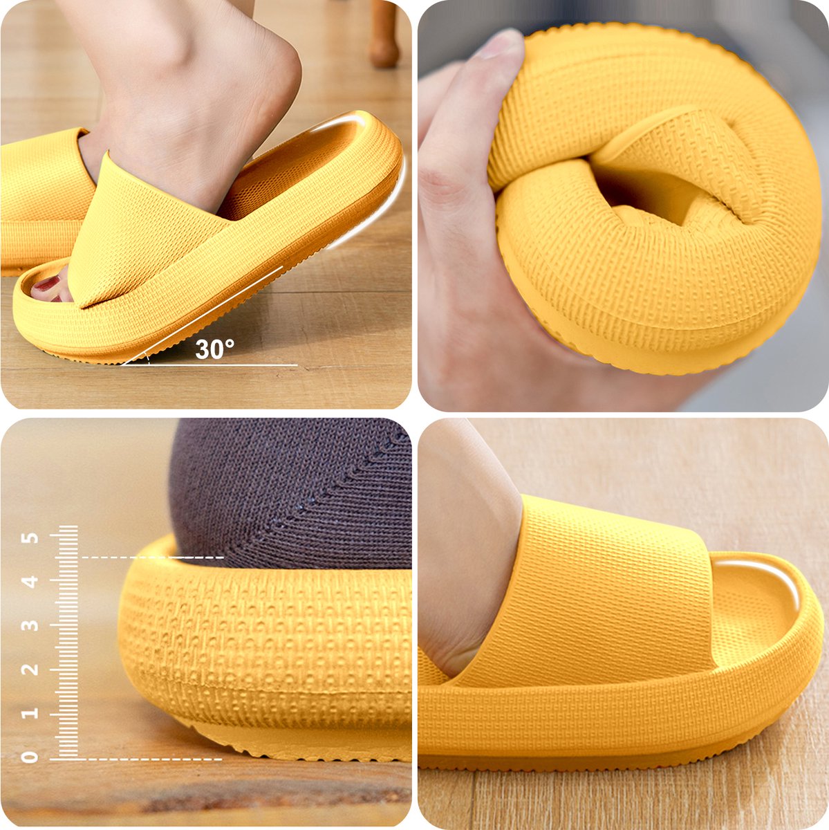 Geweo Badslippers Dame/Heren - Slippers - Waterdicht - Zwembad - Geel ...