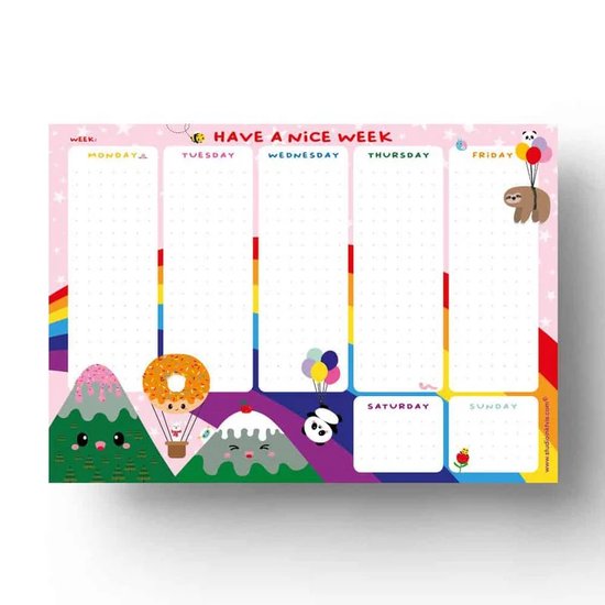 Weekplanner - A5 - Have a nice week - Planner - School - Werk | bol