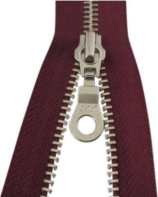 YKK - Deelbare rits - Metalen rits - Wijnrood Zilver - 30cm - Deelbaar - 6mm | bol.com