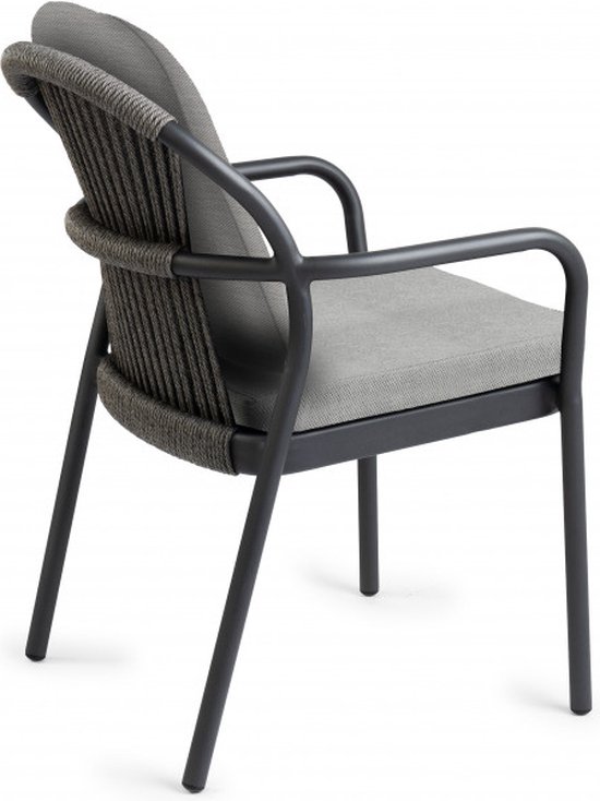 Tierra Outdoor Tuinstoel Fico - Dining tuinstoel - Aluminium - Charcoal ...