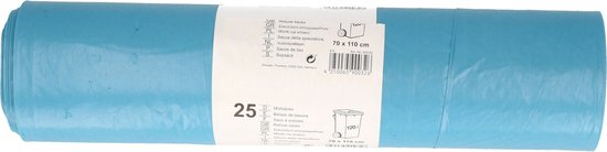Papstar 25x stuks afvalzakken/vuilniszakken - 120 liter - blauw ...