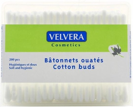 Velvera Cosmetics Papieren Wattenstaafjes- Oorstaafjes 200 st | bol