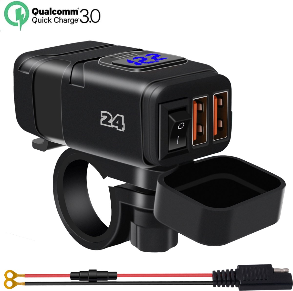 Motor24™ - Hoge kwaliteit USB aansluiting motorfiets met CE - QC 3.0 ...