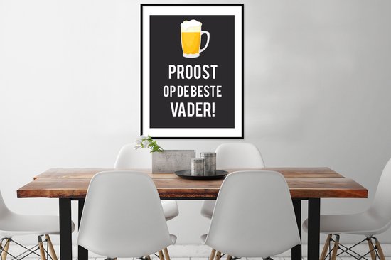 Fotolijst incl. Poster - Spreuken - Proost op de beste vader - Quotes ...