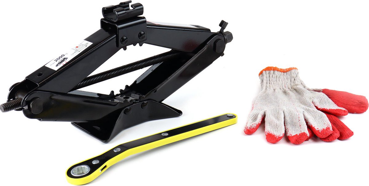 AMiO Schaarkrik met Ratel Handslinger Zwart - 2 Ton met Handschoenen ...