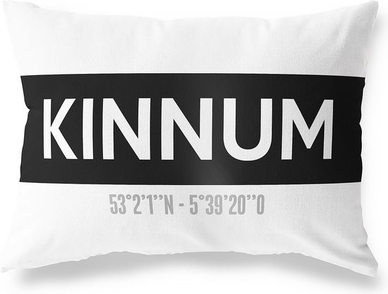 Tuinkussen KINNUM - FRIESLAND met coördinaten - Buitenkussen ...