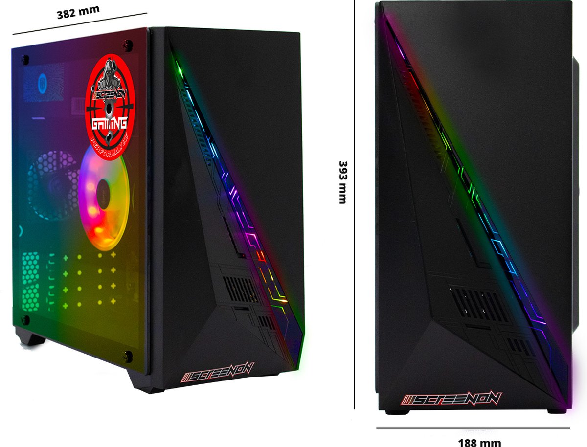 ScreenON - Game Computer / Gaming PC - Ryzen 5 - 500GB M.2 SSD - 16GB ...