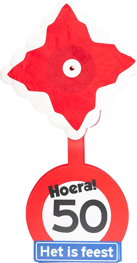 Slinger | Hoera! 50 Het is feest | rood | 4 meter lang | rond | bol.com