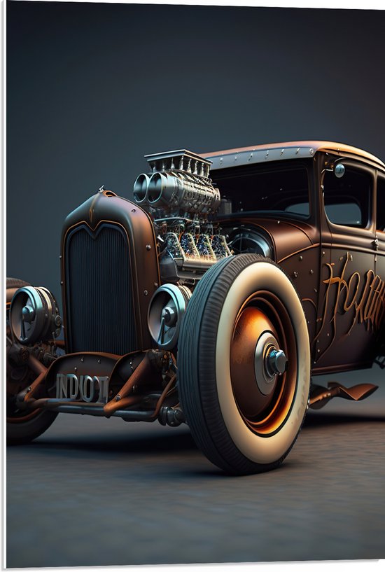 PVC Schuimplaat- Ouderwetse Auto - 50x75 cm Foto op PVC Schuimplaat | bol