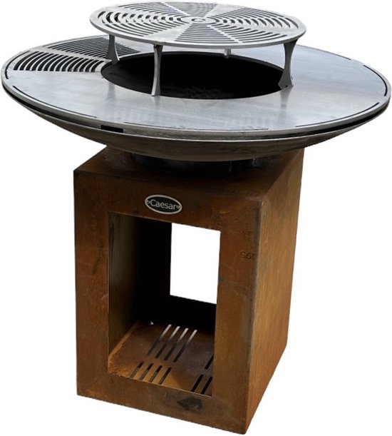 Caesar - Vuurschaal BBQ - Bakplaat Barbecue - Diameter 100cm - Stelpoten - Cortenstaal | bol