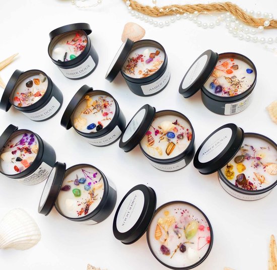 Luxe cadeau - Hawsaz.nl kaars - Vanille Edelsteen Kaars 1 stuk - Kaars ...