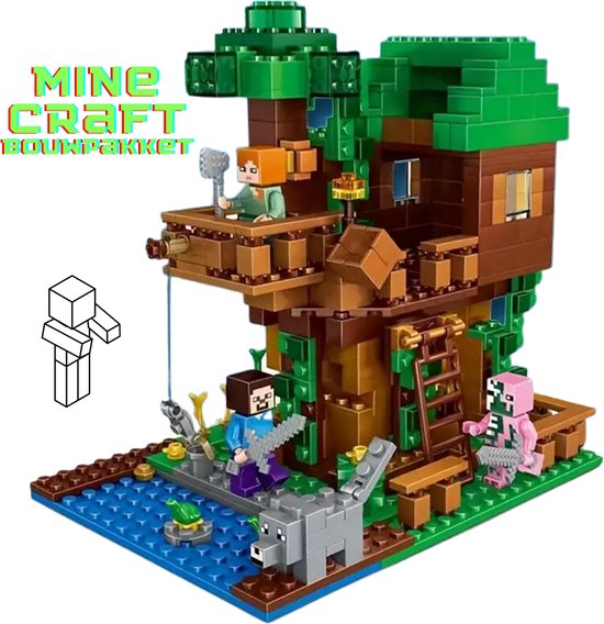 Bouwpakket Minecraft Boomhut | Bouwblokjes | Kinderen| Minecraft ...