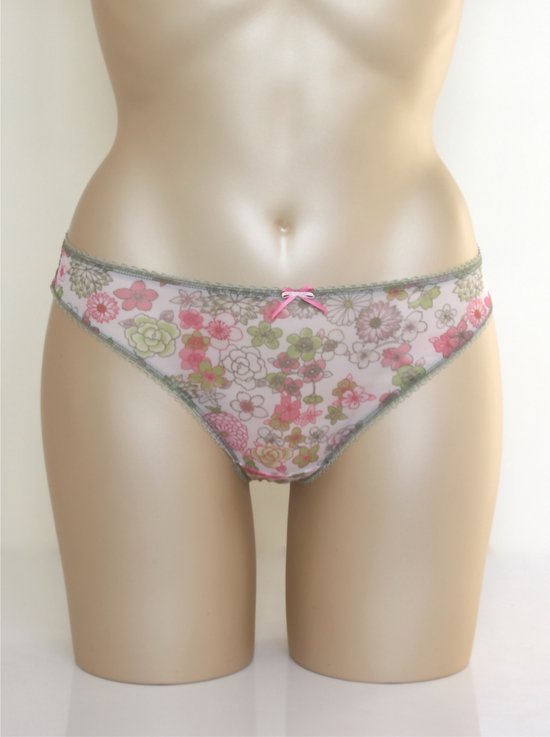 Freya - Blossom - string - groen met bloemenprint - maat XS / 34 | bol
