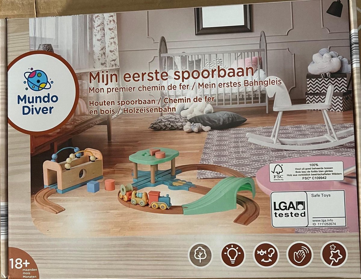 Mundo diver - Mijn eerste spoorbaan - Houten spoorbaan - 18M ...