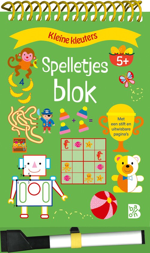 Kleine Kleuters 1 - Spelletjesblok met viltstift 5+ | 9789403232683 | Boeken | bol
