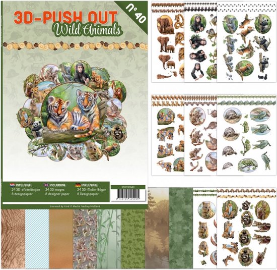 3D Push Out book 40 - Wild Animals | bol