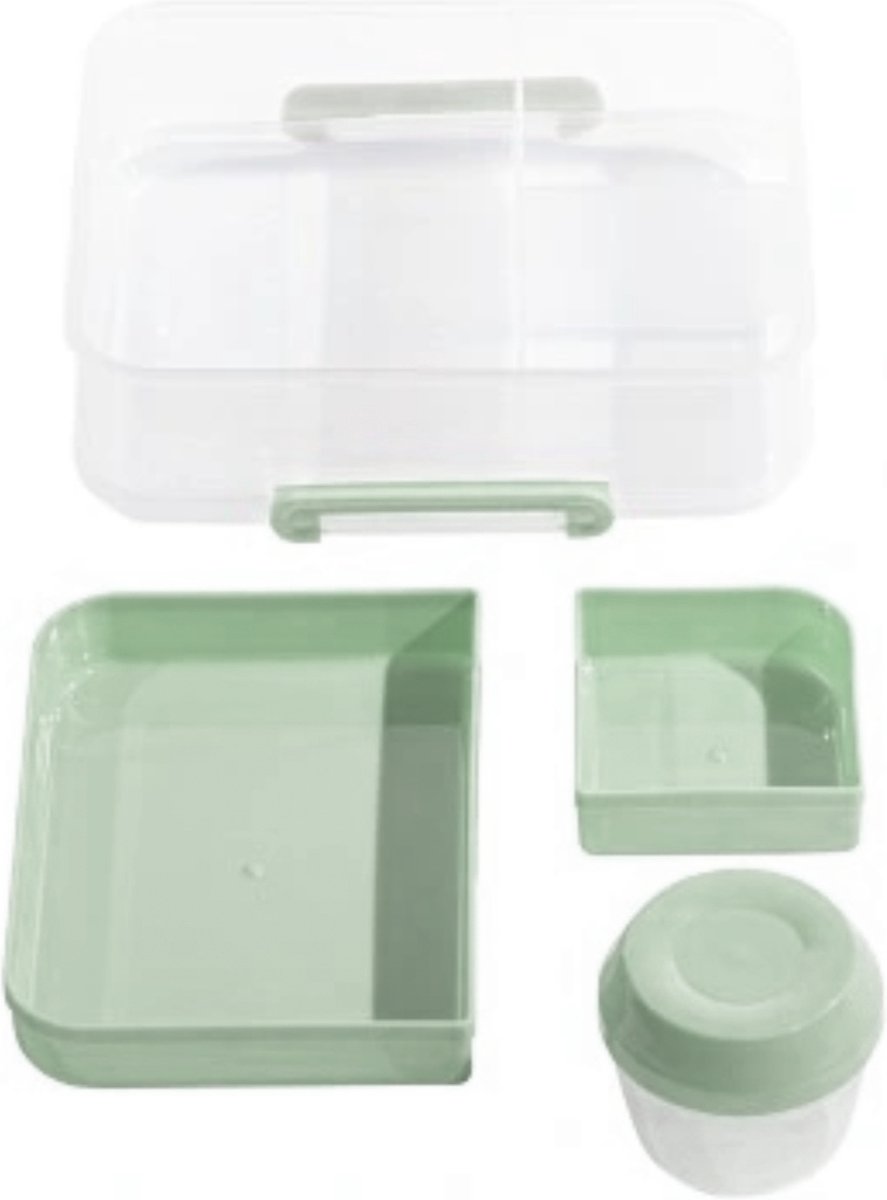 Lunchbox - Broodtrommel inclusief sausbeker - 3 compartimenten ...