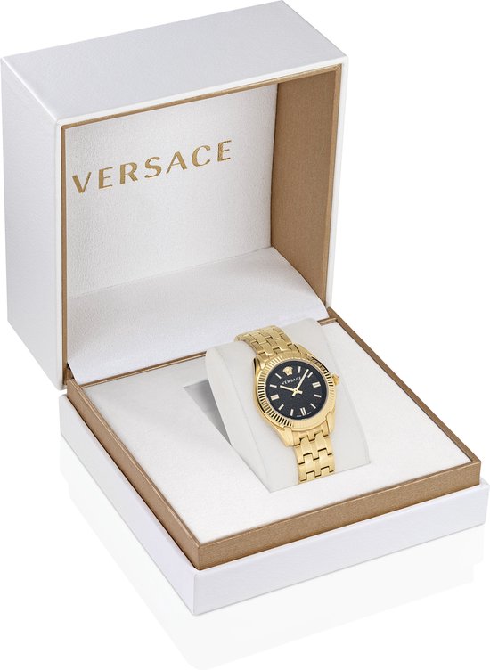Versace Greca Time VE6C00623 Horloge - Staal - Goudkleurig - Ø 35 mm | bol