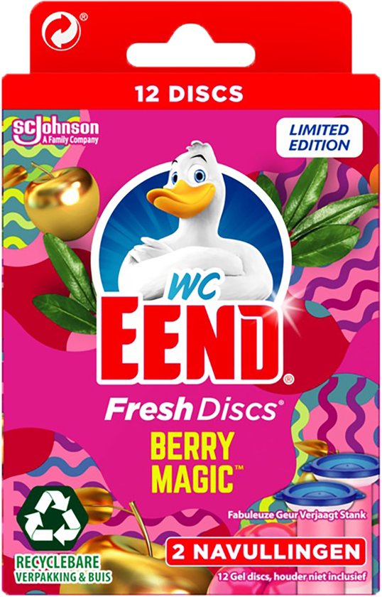 WC Eend Fresh discs navulling First flower kiss 12 discs + Berry Magic ...