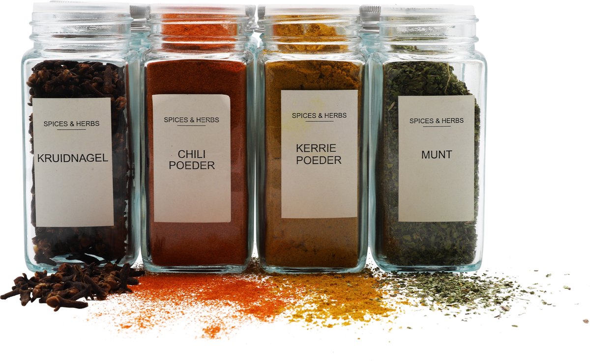 Kruidenpotjes 24 Stuks 120 ml Inclusief 48 stickers; Stift; 34 ...