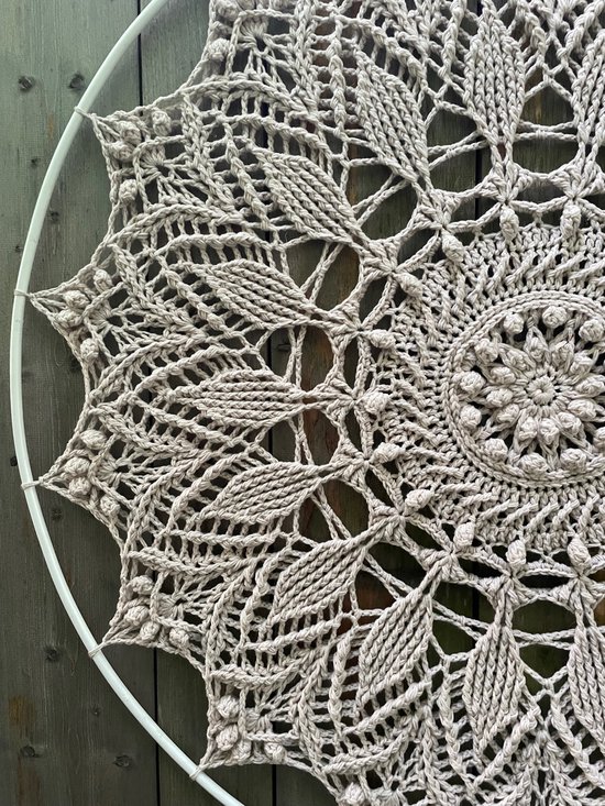 MANDALA-DROMENVANGER-WAND/RAAMDECORATIE-100 CM-GEHAAKT-HANDMADE-KANT ...