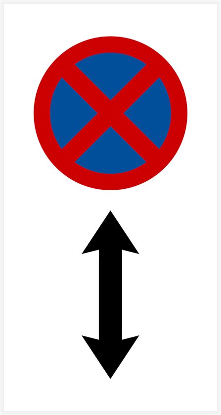 Icône/Signe | Stationnement et station debout interdits - avec flèches ...