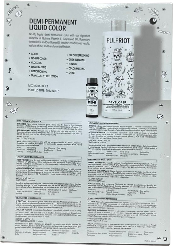 Pulp Riot Demi-Permanent Liquid Color kleurenkaart (30 kleuren) | bol